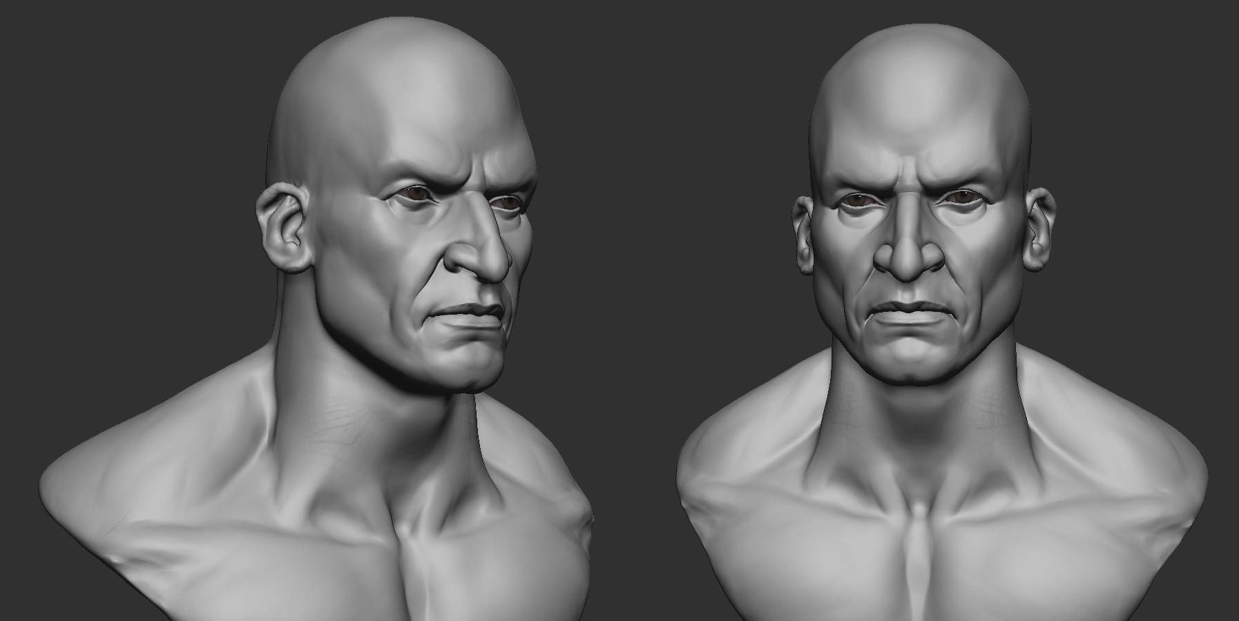 Male head base mesh free 3D model | CGTrader