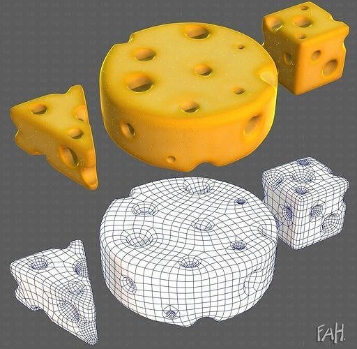3D model Cheese V01 VR / AR / low-poly | CGTrader
