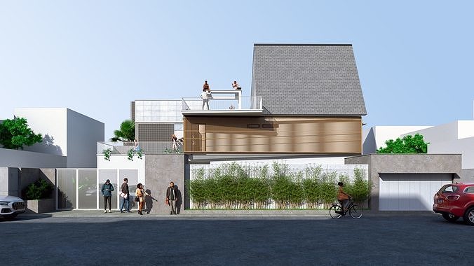 3D model Exterior Interior of Boarding House with 21 Bedrooms VR / AR ...