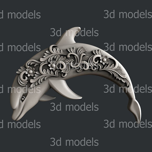 3d STL models for CNC or 3d printer dolphin decor P461 3D model | CGTrader