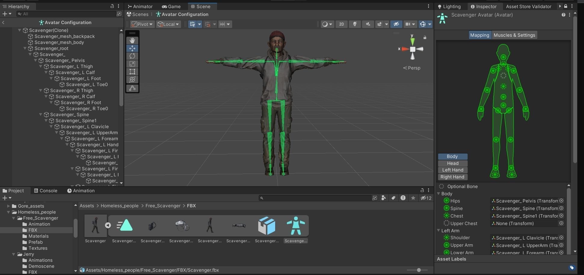 Free Scavenger free VR / AR / low-poly 3D model animated rigged | CGTrader