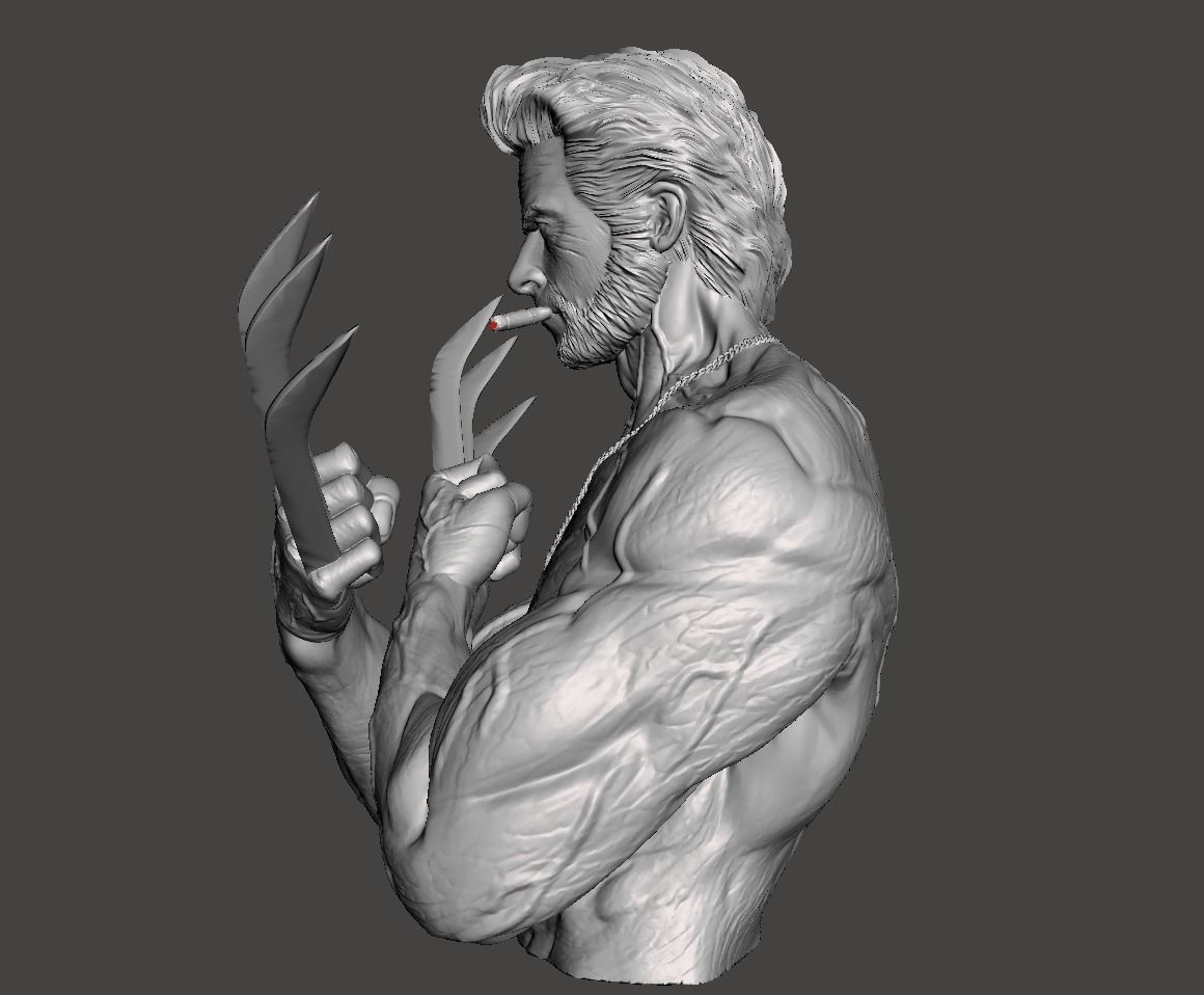 Wolverine 3d pose model 2 bust 3d printable 3D model 3D printable ...