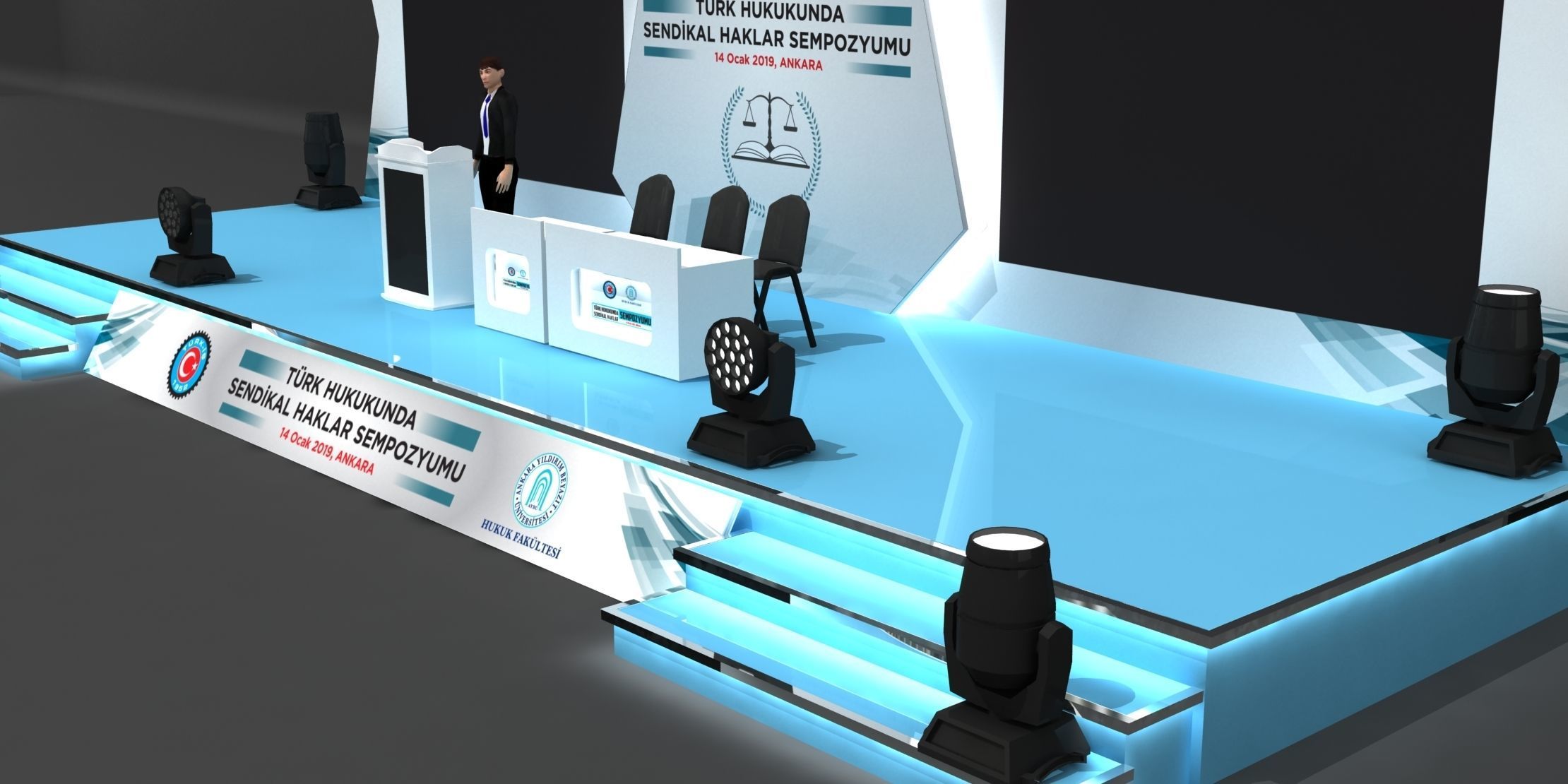 Conference Stage Decor 84 3D model | CGTrader
