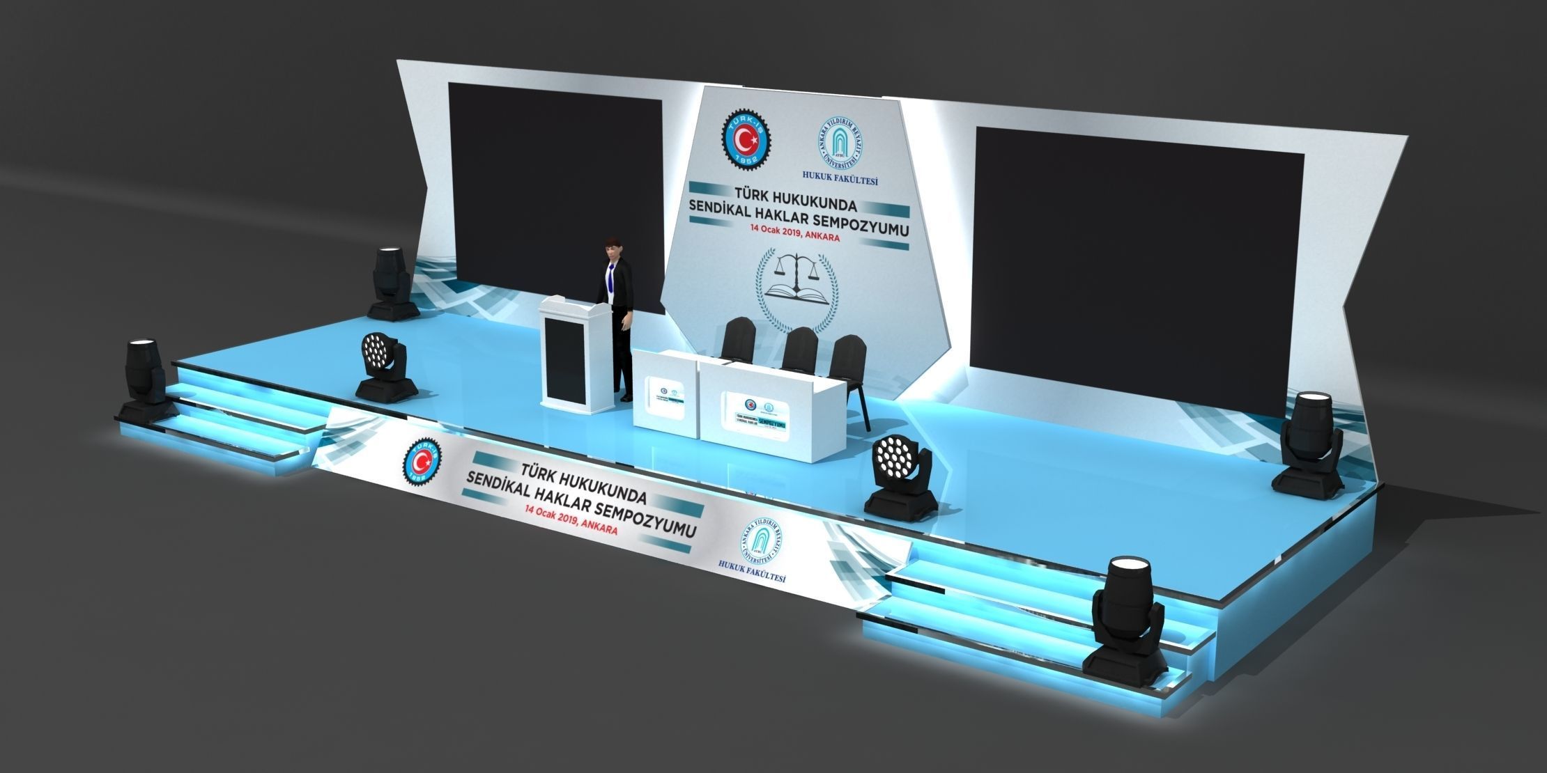 Conference Stage Decor 84 3D model | CGTrader