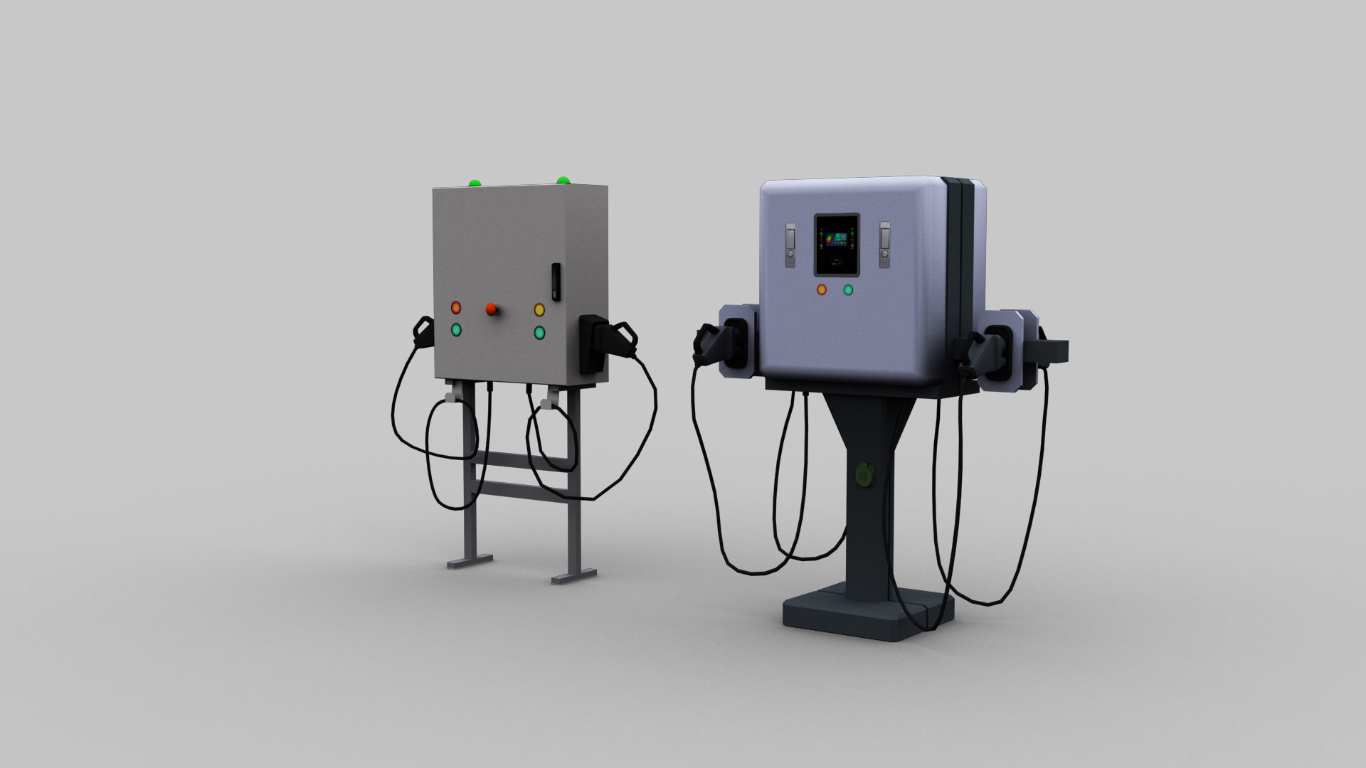 3D model Electric Vehicle Chargers pack 2 VR / AR / low-poly | CGTrader