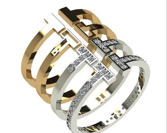 T rings tiffany printable 3d model 3D model 3D printable | CGTrader