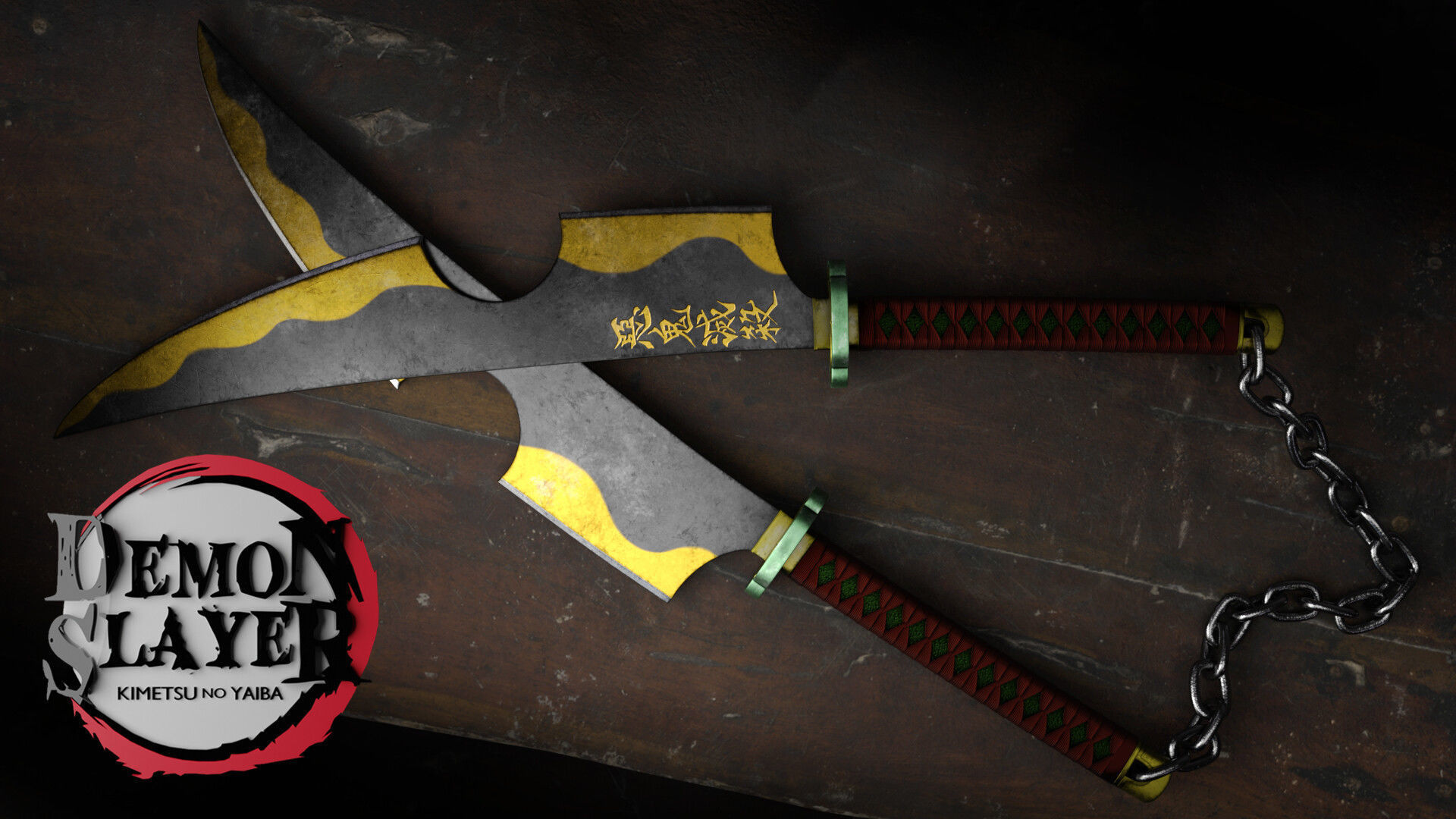 3D model Demon Slayer Uzui Tengen weapon VR / AR / low-poly | CGTrader