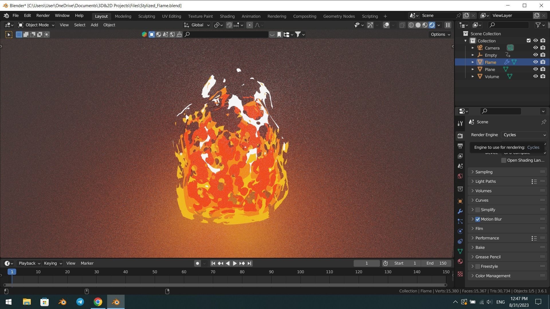 Texture Stylized Flame VR / AR / low-poly | CGTrader
