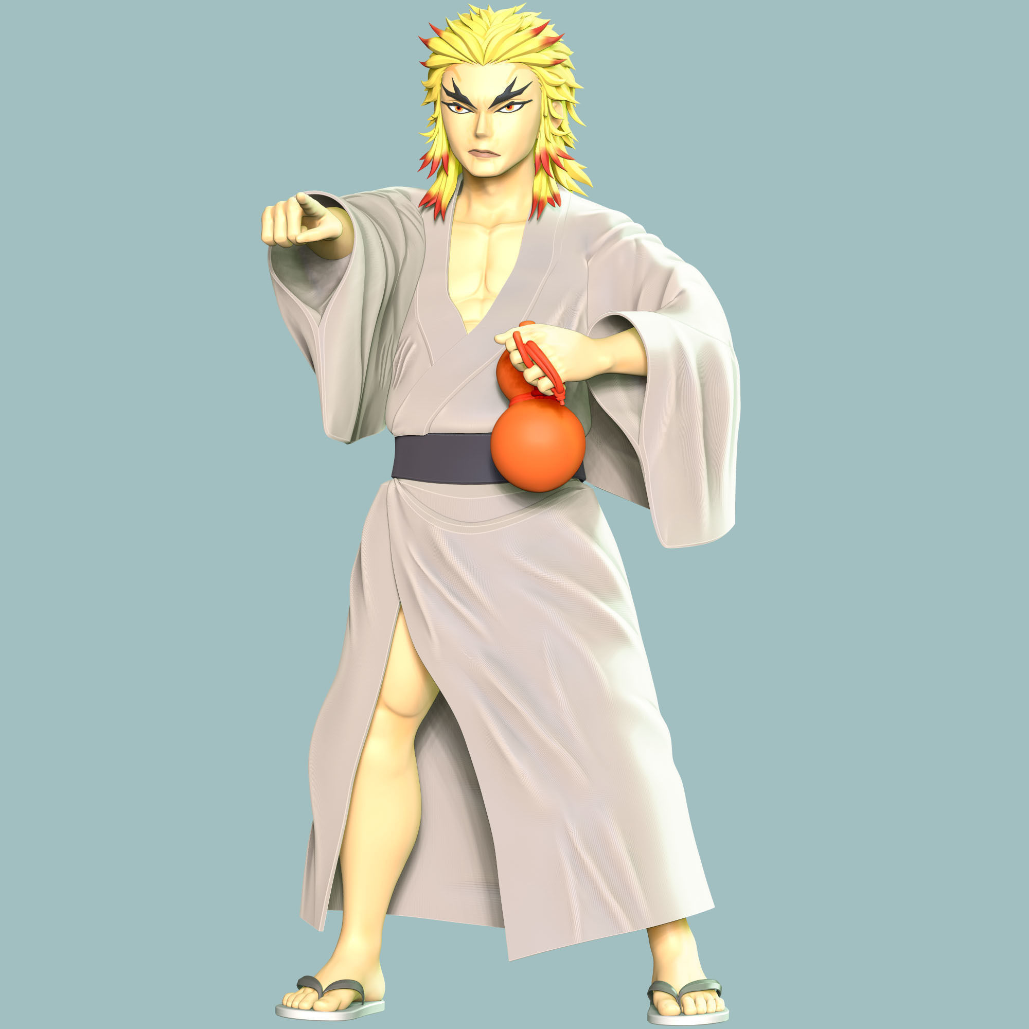 Demon Slayer - Shinjuro Rengoku 3D model 3D printable | CGTrader