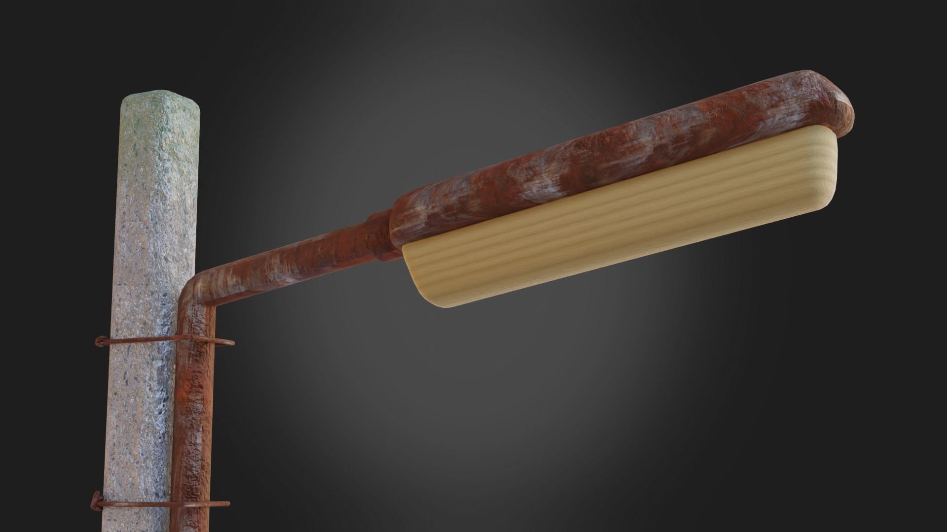 3D model Old dirty village street lamp post VR / AR / low-poly | CGTrader