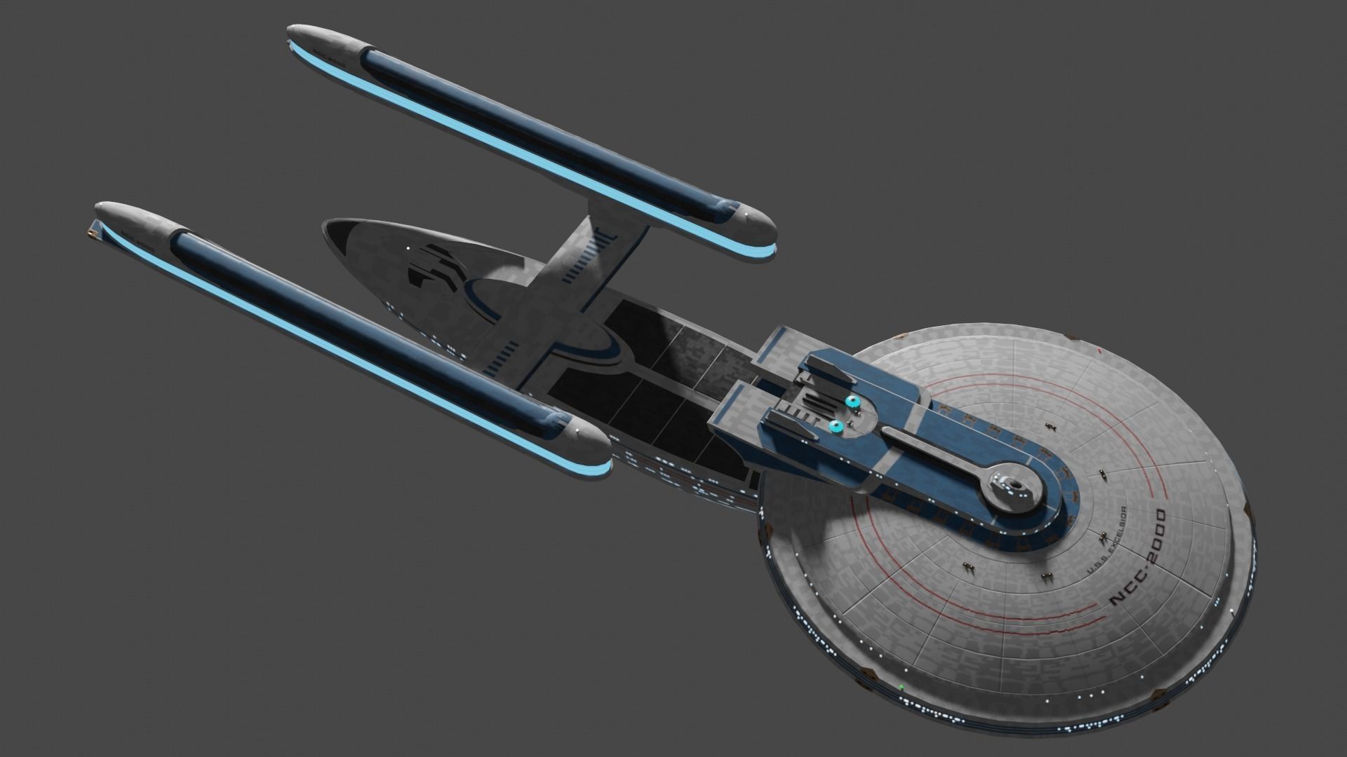 3D model Star Trek Excelsior-Class Starship VR / AR / low-poly | CGTrader