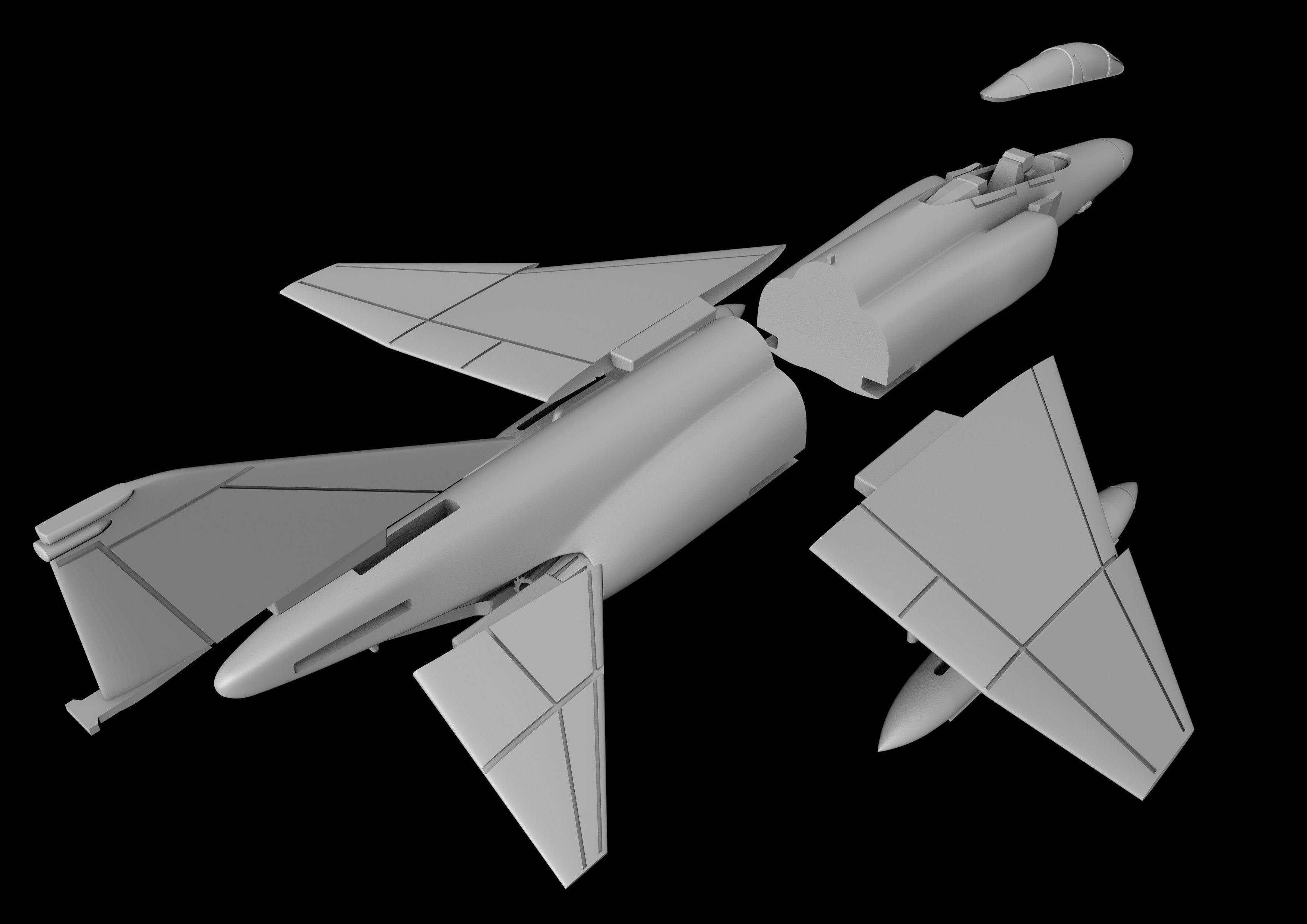 F-4 PHANTOM II SCALE 1-72 3D PRINT READY STL FILES 3D model 3D ...