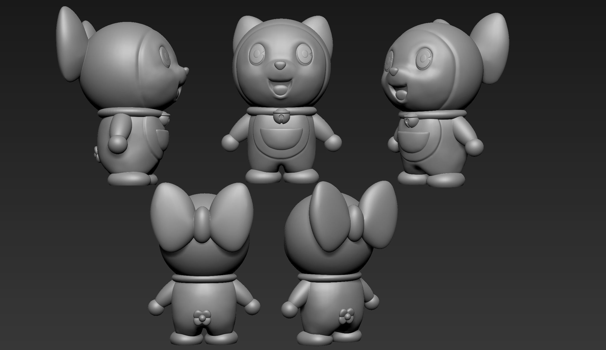 Doraemon and Dorami 3D model 3D printable | CGTrader