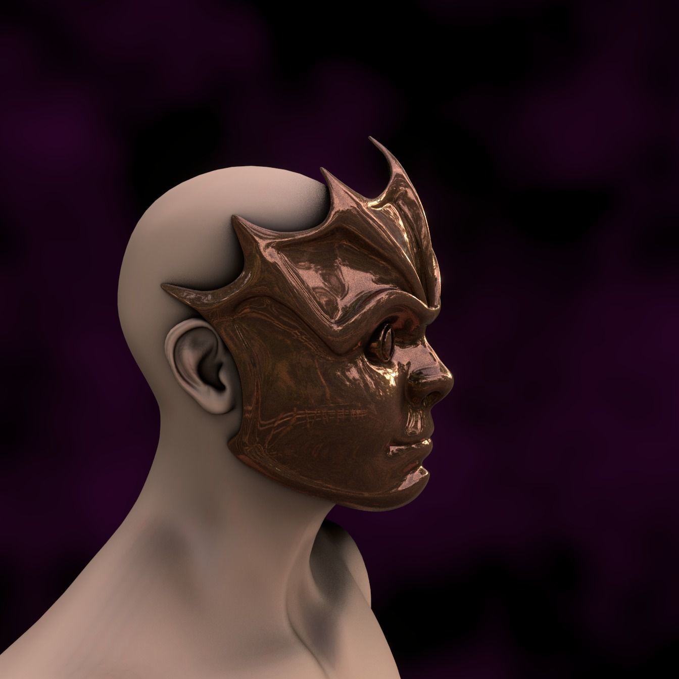 Devilfoil Merregon Mask Baldurs Gate 3 3D model 3D printable | CGTrader