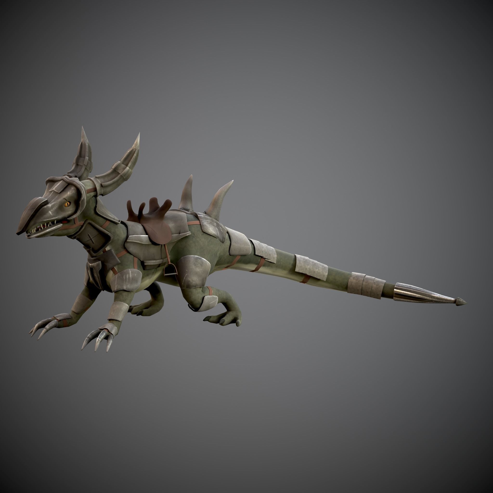 3D model Animated dinosaur in armor VR / AR / low-poly | CGTrader