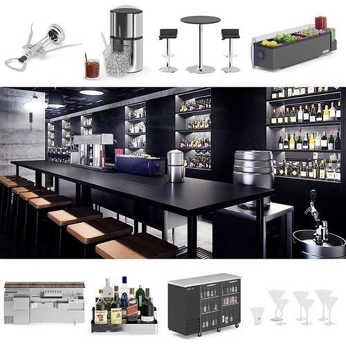 Bar Equipment Set 3D model | CGTrader