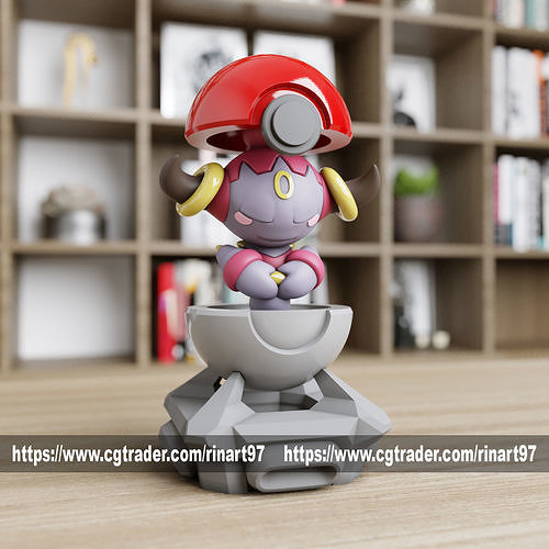 Hoopa confined in the pokeball from Pokemon 3D model 3D printable ...