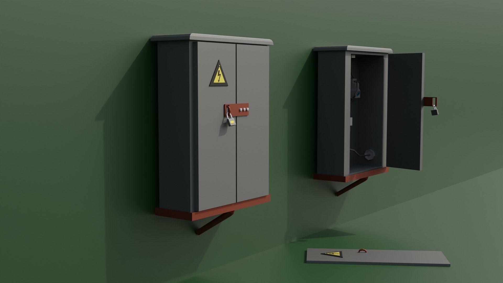3D model low poly electrical panel VR / AR / low-poly | CGTrader