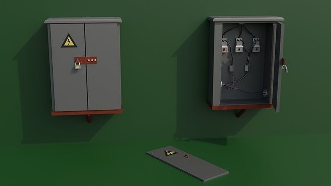 3D model low poly electrical panel VR / AR / low-poly | CGTrader
