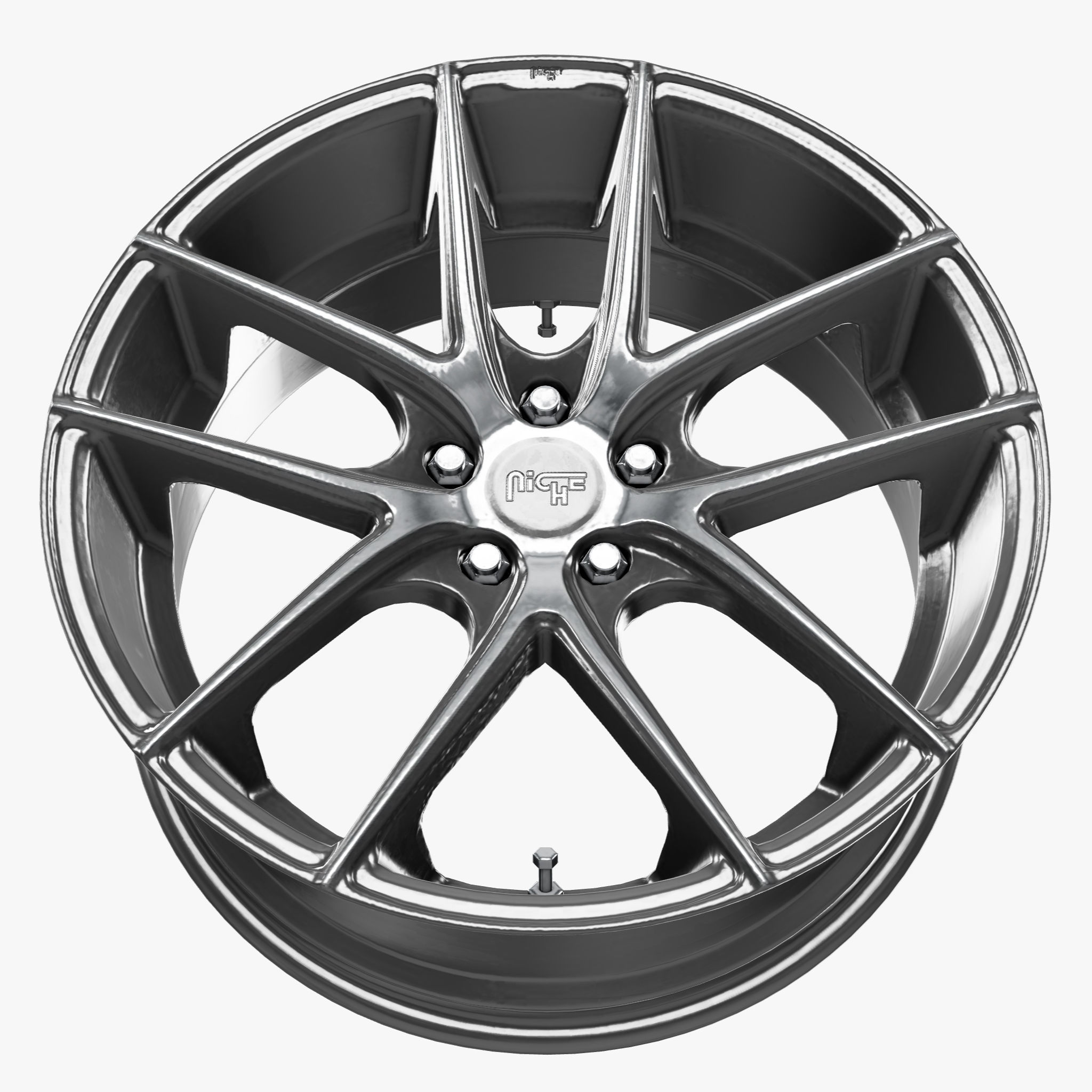 Niche Targa Wheel Offset Silver With Machined Face 3D model | CGTrader