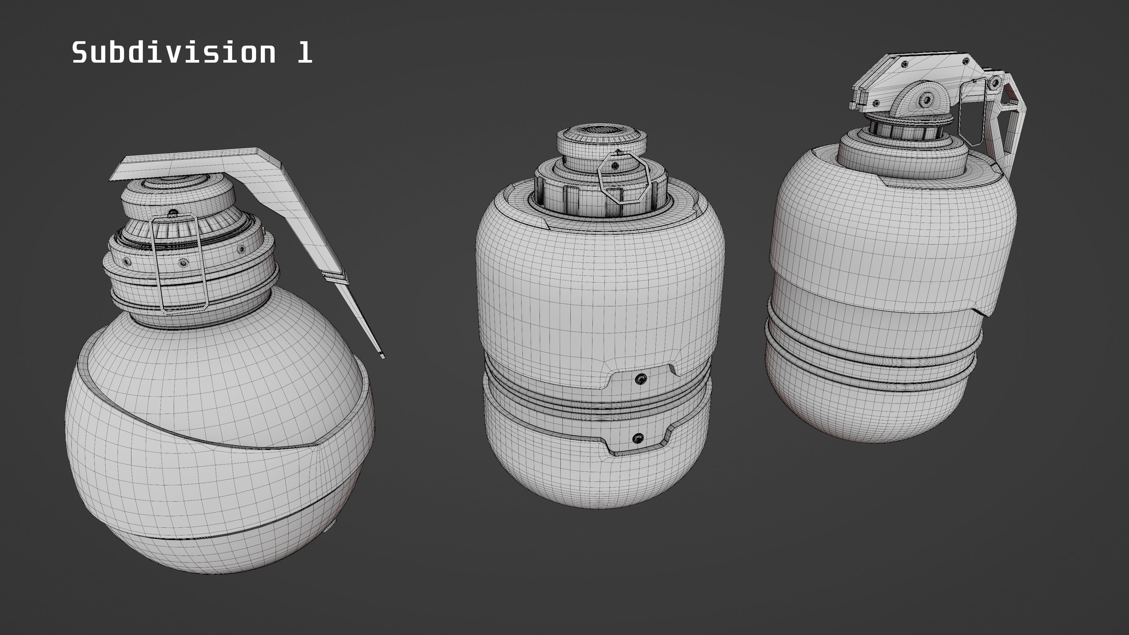3D model Sci-fi-Grenades VR / AR / low-poly | CGTrader