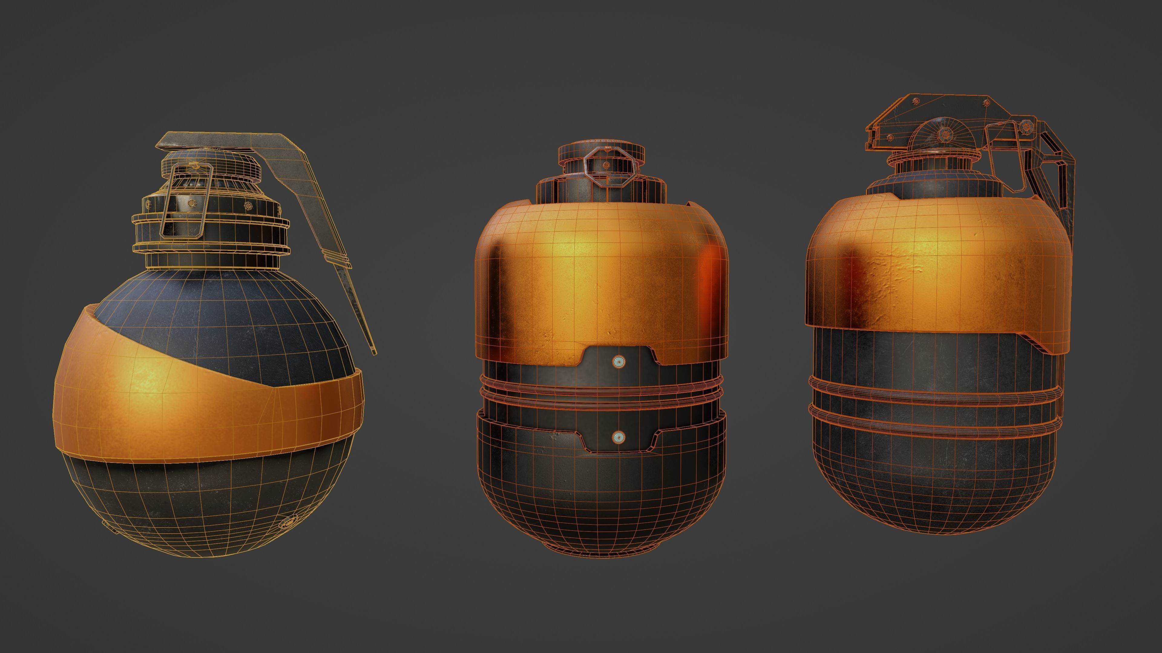 3D model Sci-fi-Grenades VR / AR / low-poly | CGTrader