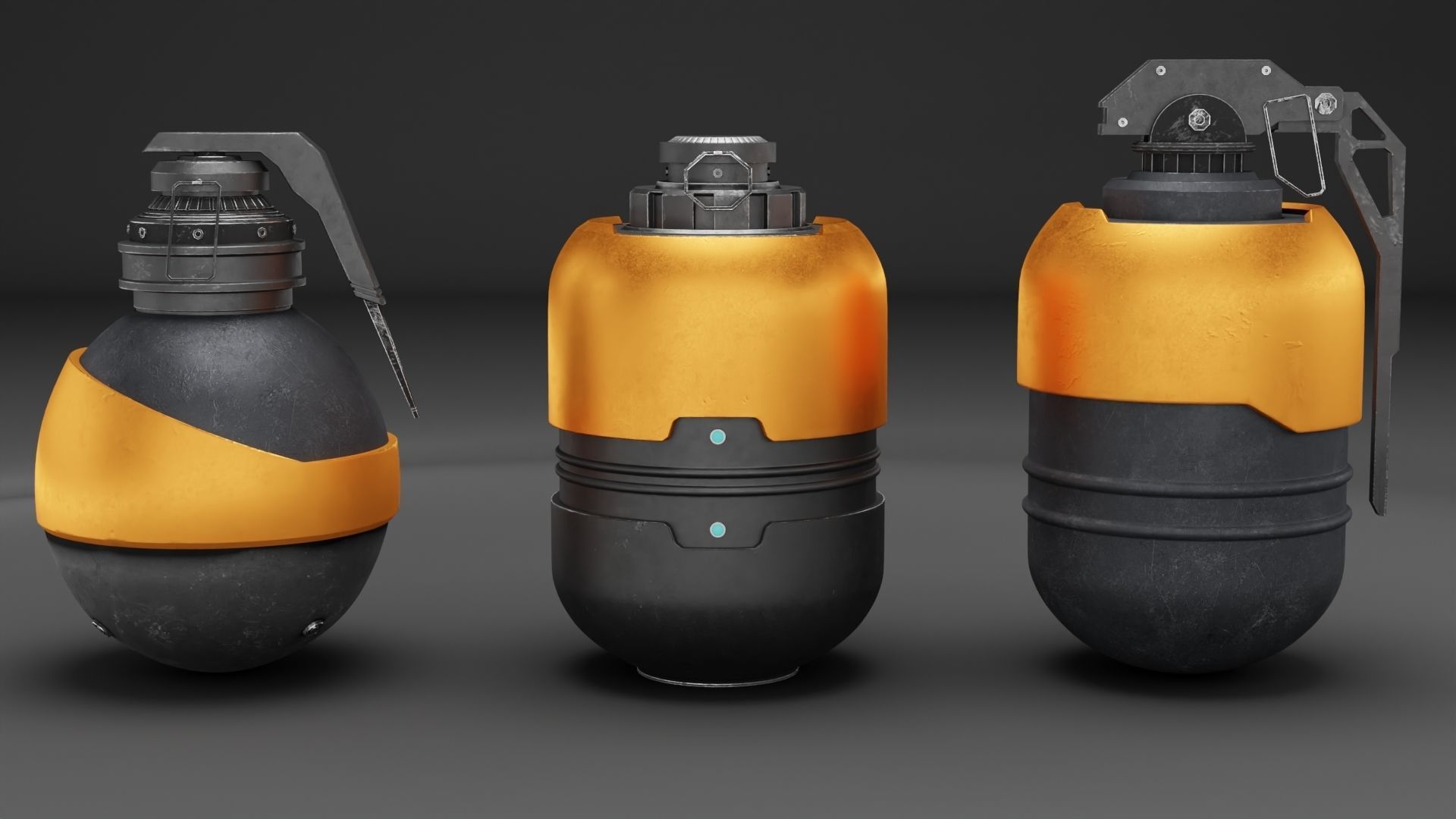 3D model Sci-fi-Grenades VR / AR / low-poly | CGTrader