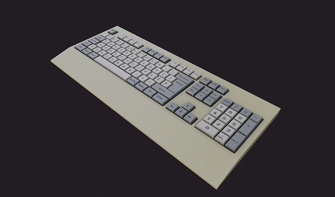 3D model Old retro keyboard game ready lowpoly clear new pbr texture VR ...