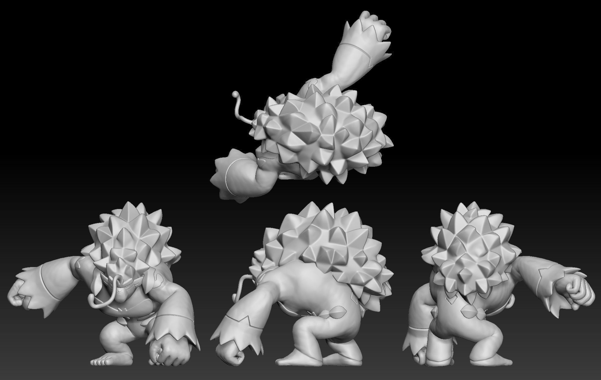 Pokemon Grookey Thwackey Rillaboom 3d Model 3d Printable Cgtrader