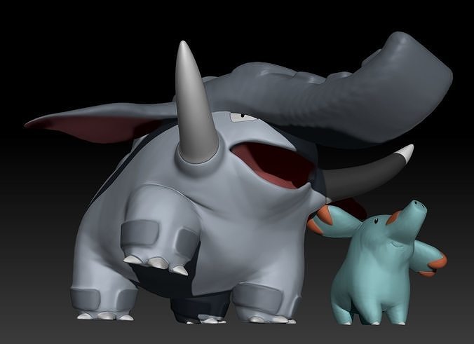 Pokemon Phanpy Donphan 3D model 3D printable | CGTrader