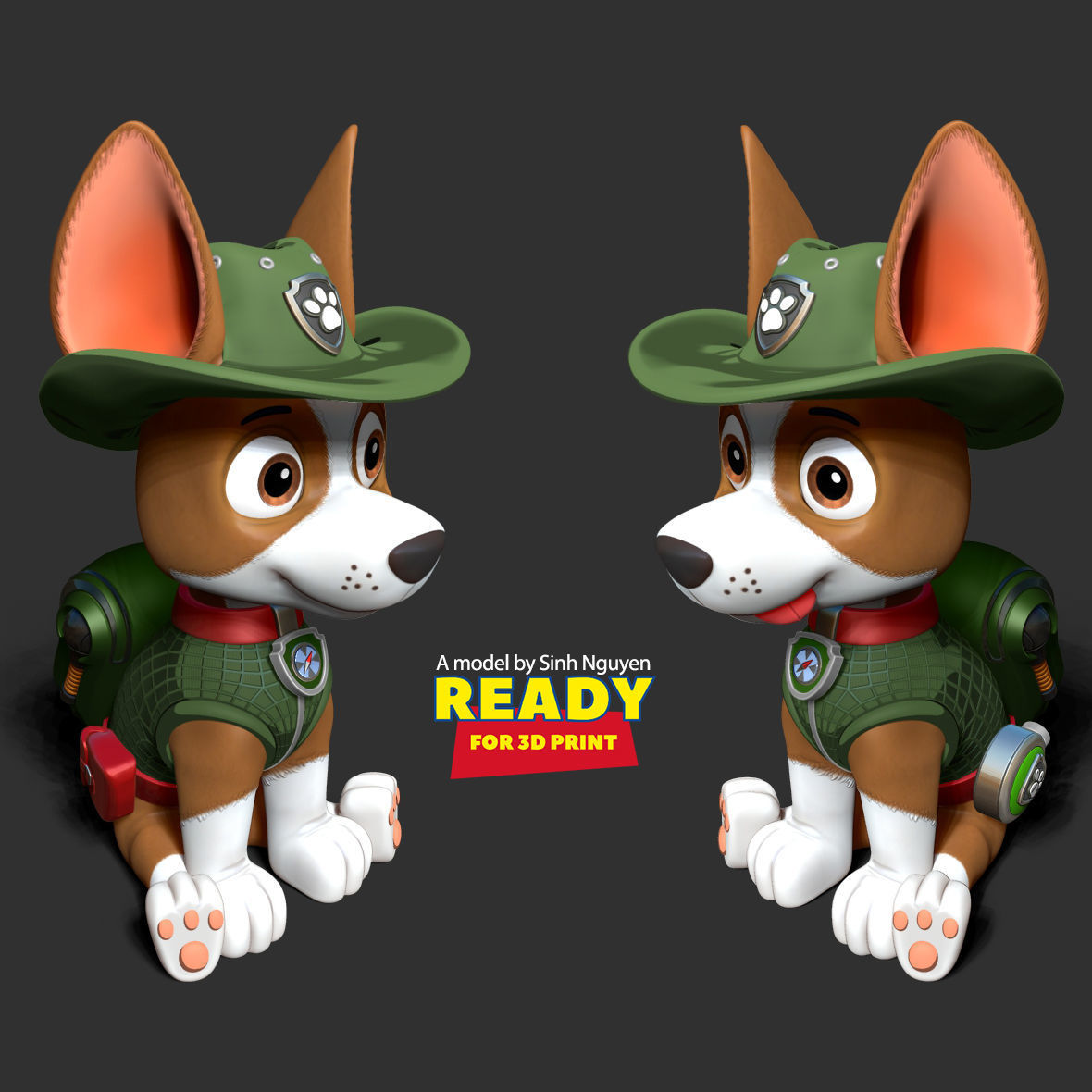 Tracker - Paw Patrol Fanart 3D model 3D printable | CGTrader