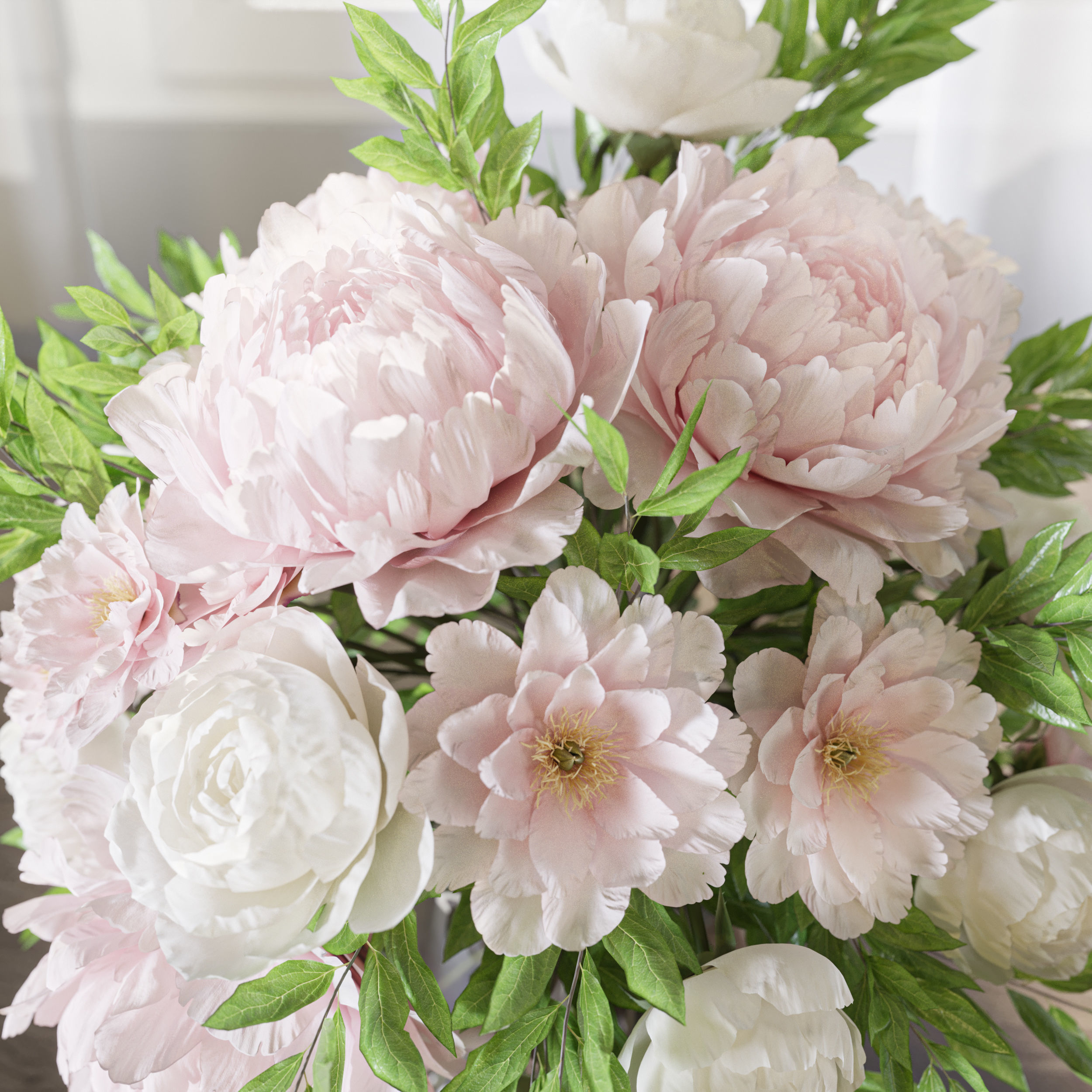 Flower Set 066 Rose Peonies 3D model | CGTrader