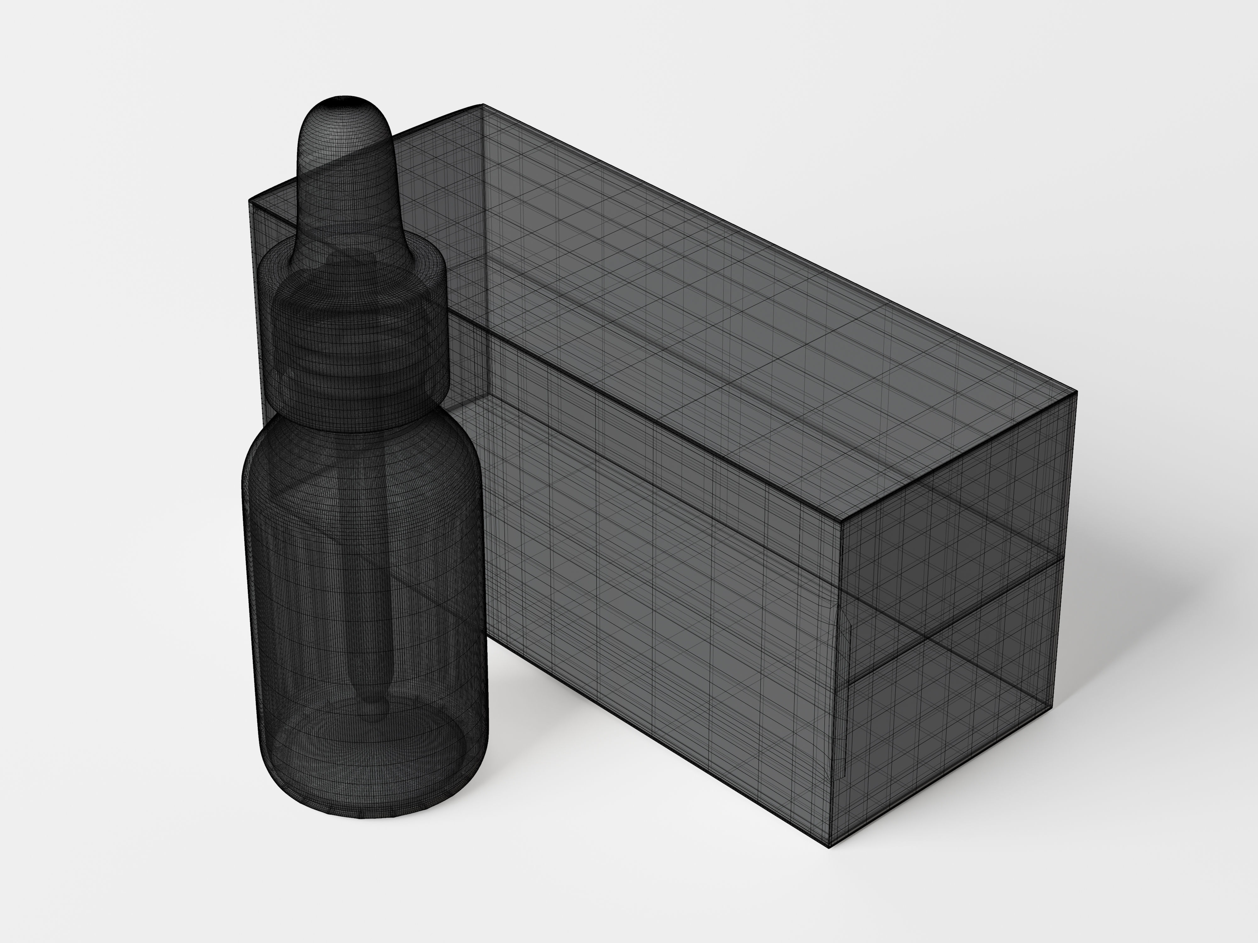 3D model Clear Glass Dropper Bottle and Box VR / AR / low-poly | CGTrader