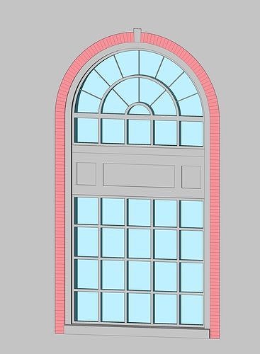 Aluminum Arched Window 3D model | CGTrader