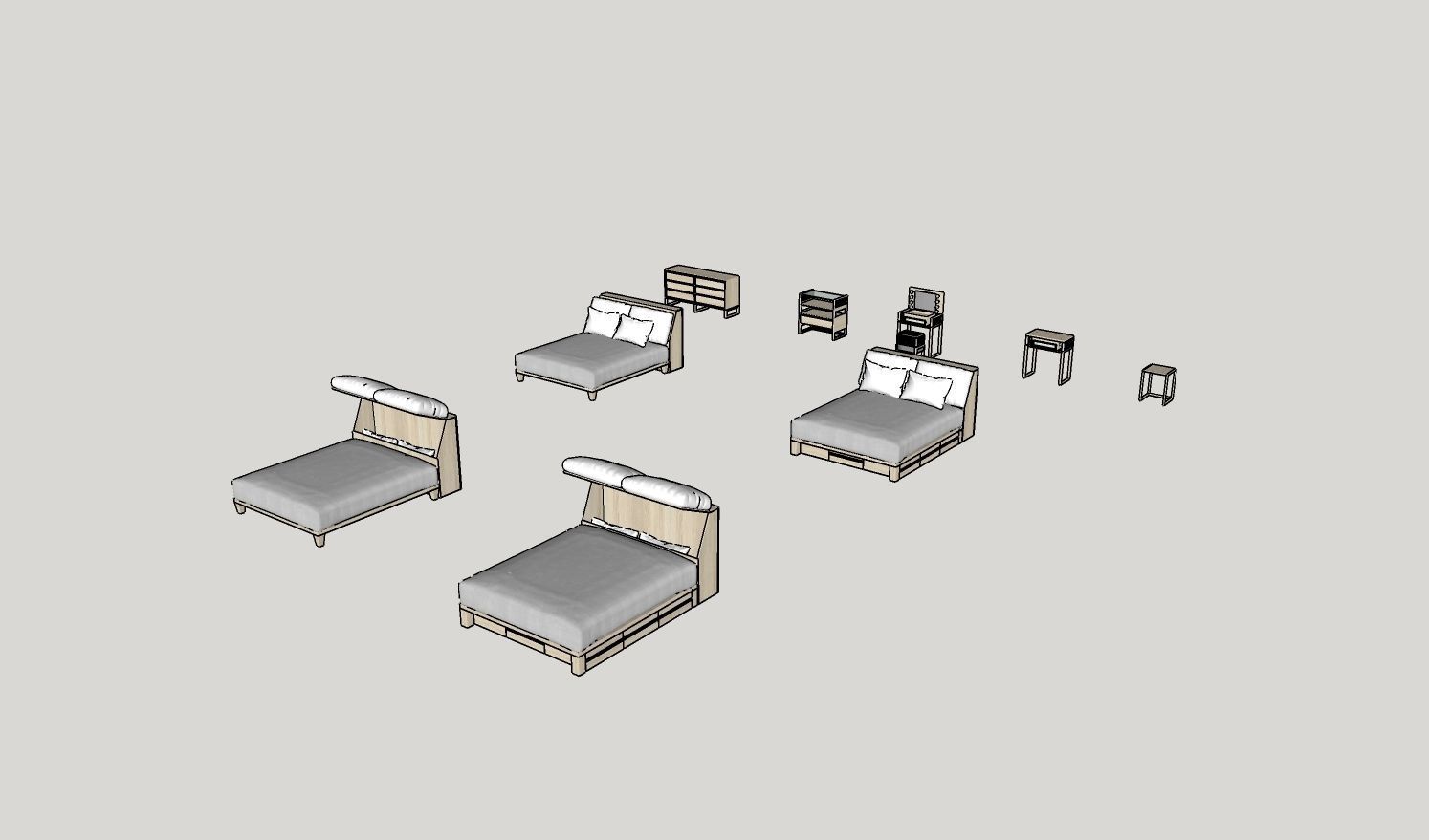 SKP Bedroom Furniture Models 3D model | CGTrader