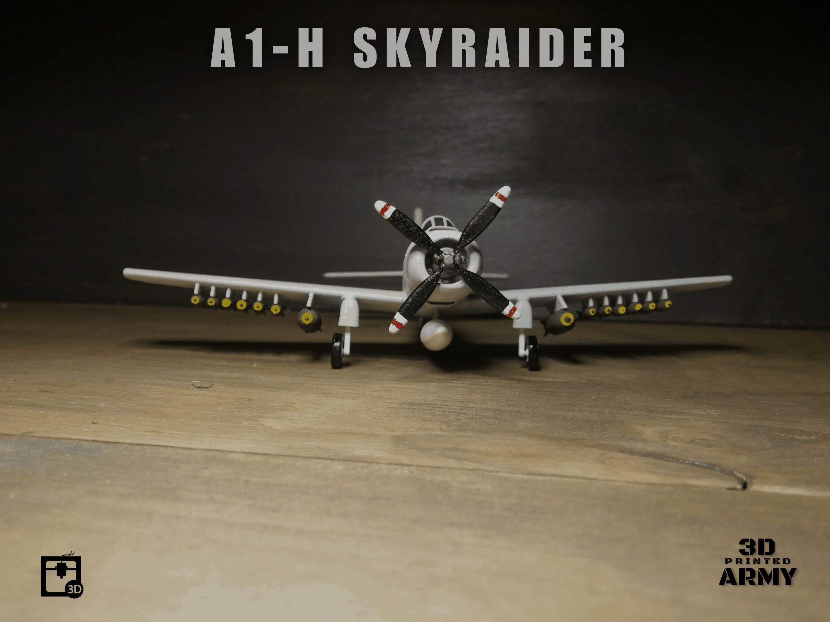 A1-H Skyraider - scale model - STL files - 3D print 3D model 3D ...