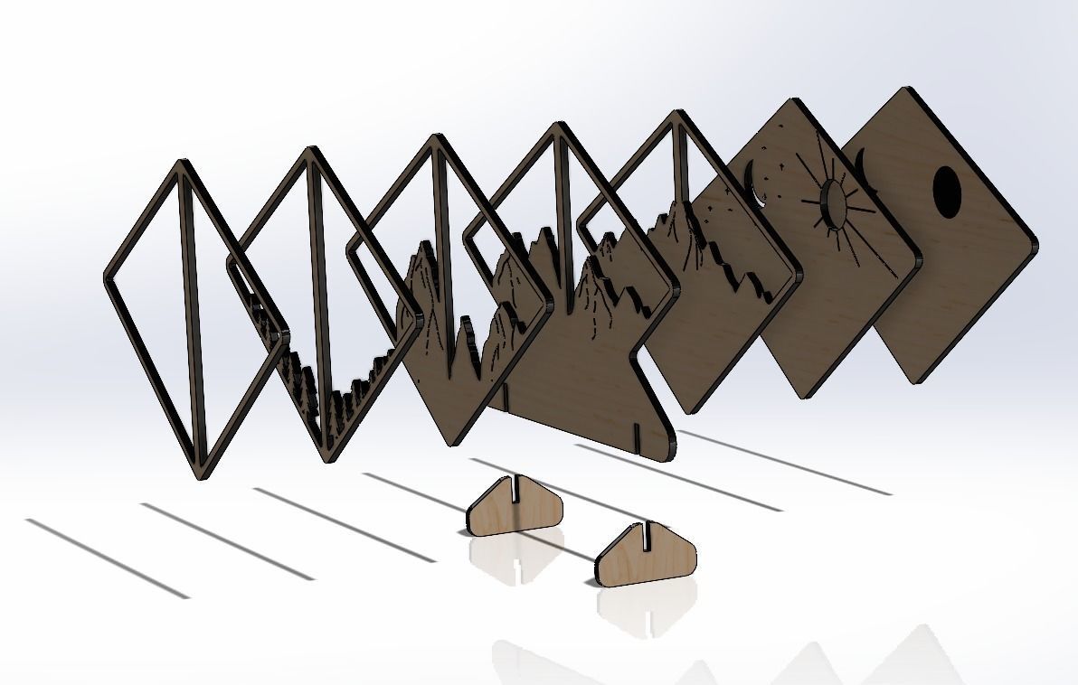 laser cut wood paintings 3D model 3D printable | CGTrader