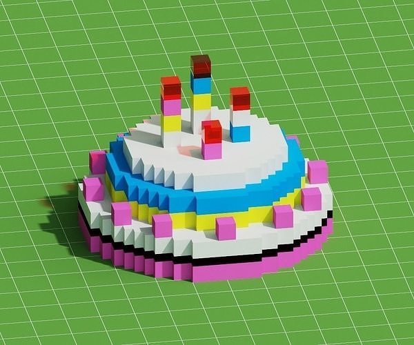 3D model Voxel Cake VR / AR / low-poly | CGTrader