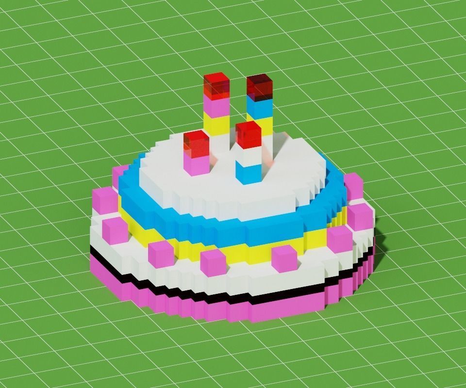 3D model Voxel Cake VR / AR / low-poly | CGTrader
