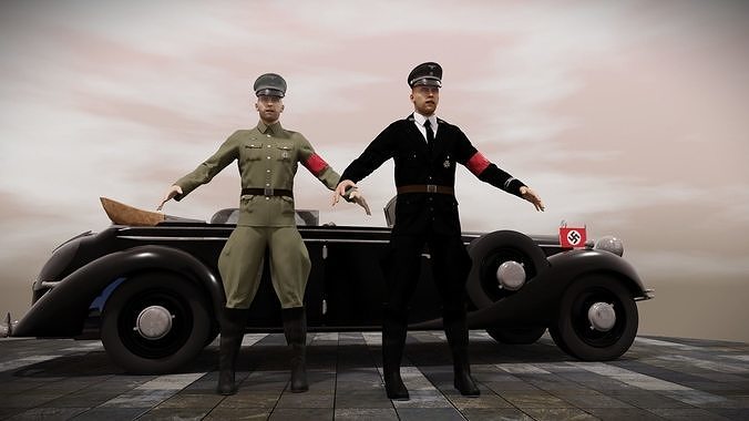 SS officers uniform pack made with marvelous designer 3D model animated ...