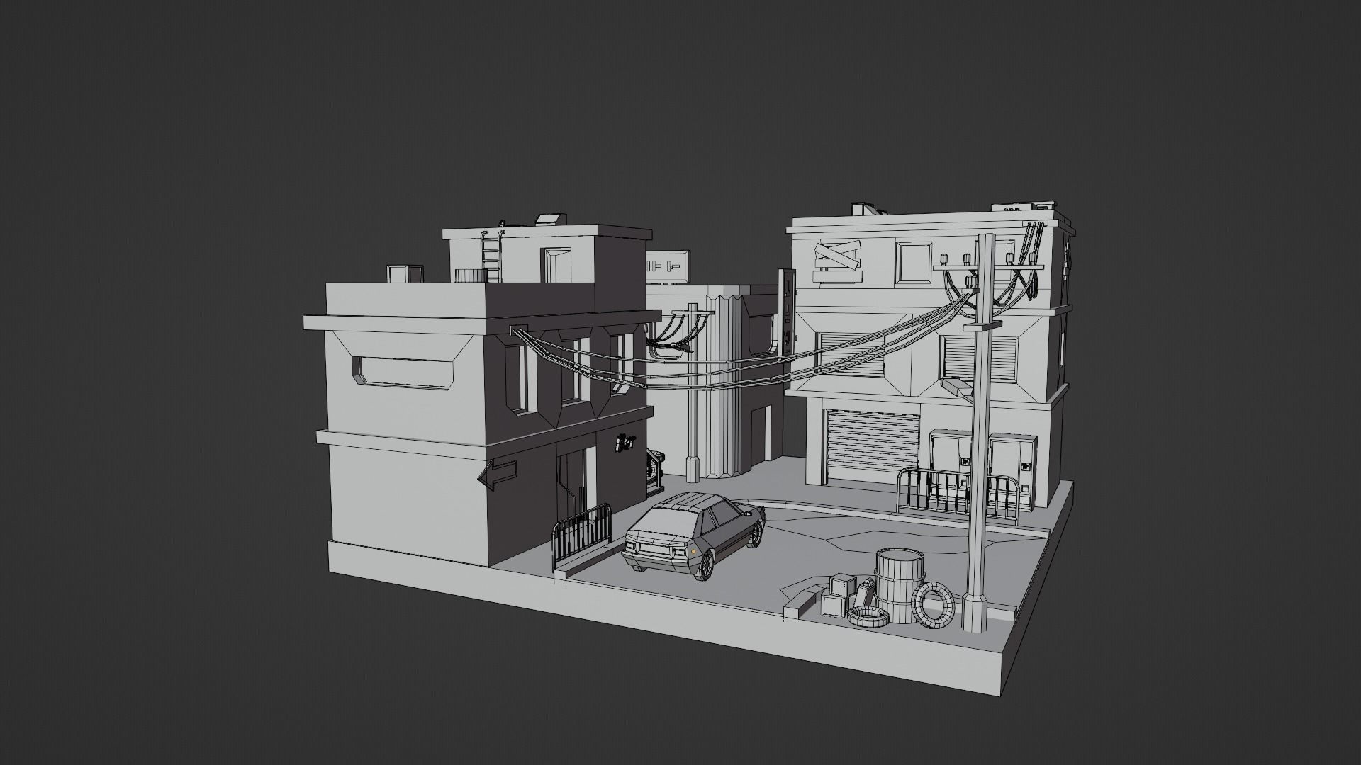 3D model Cyberpunk Buildings VR / AR / low-poly | CGTrader