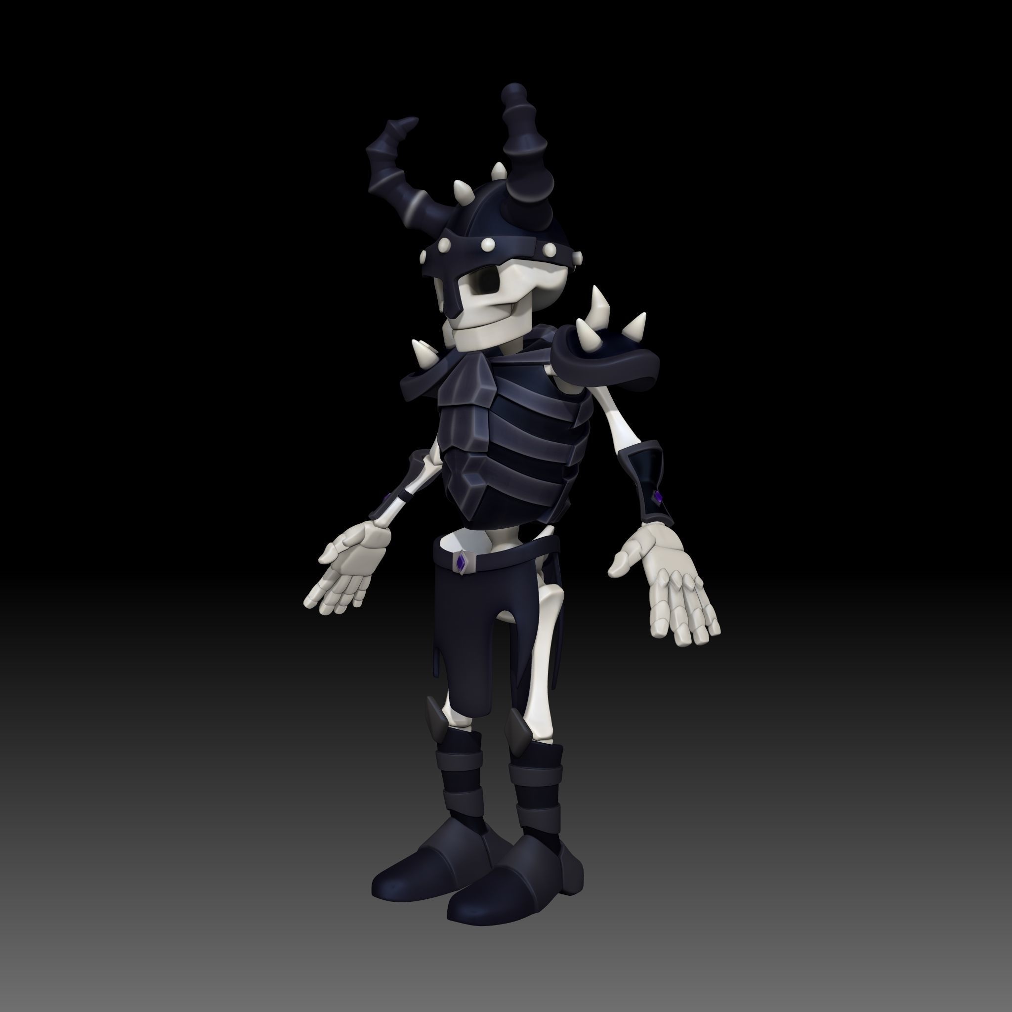 3D model Cartoon Skeleton Commander - Mobile Game Ready VR / AR / low ...