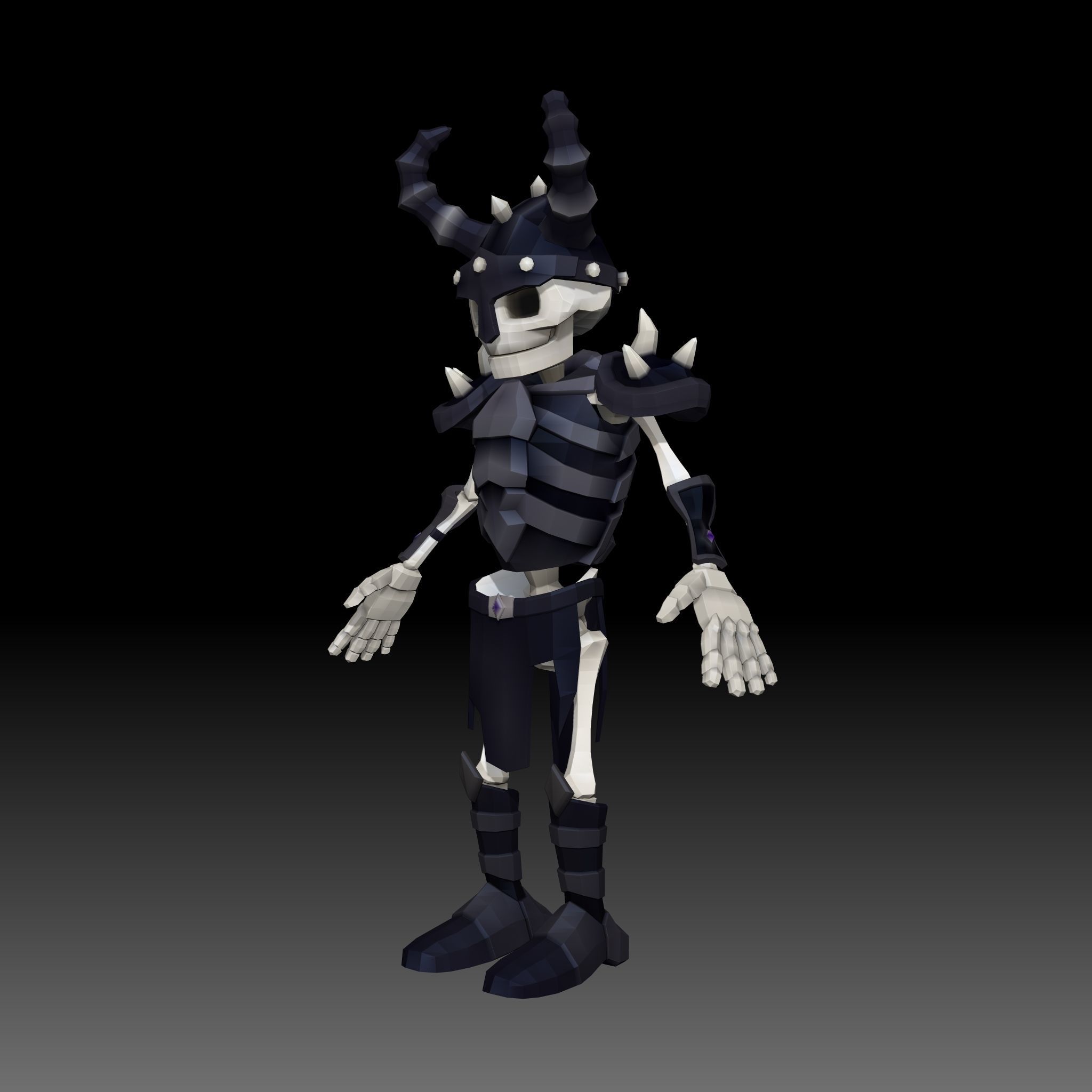 3D model Cartoon Skeleton Commander - Mobile Game Ready VR / AR / low ...