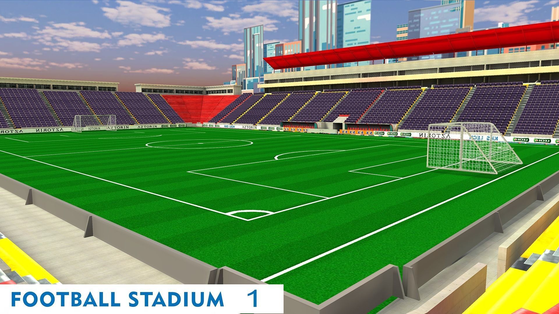 3D model AR VR Game Low Poly Football Stadium Low-poly 3D model VR / AR ...