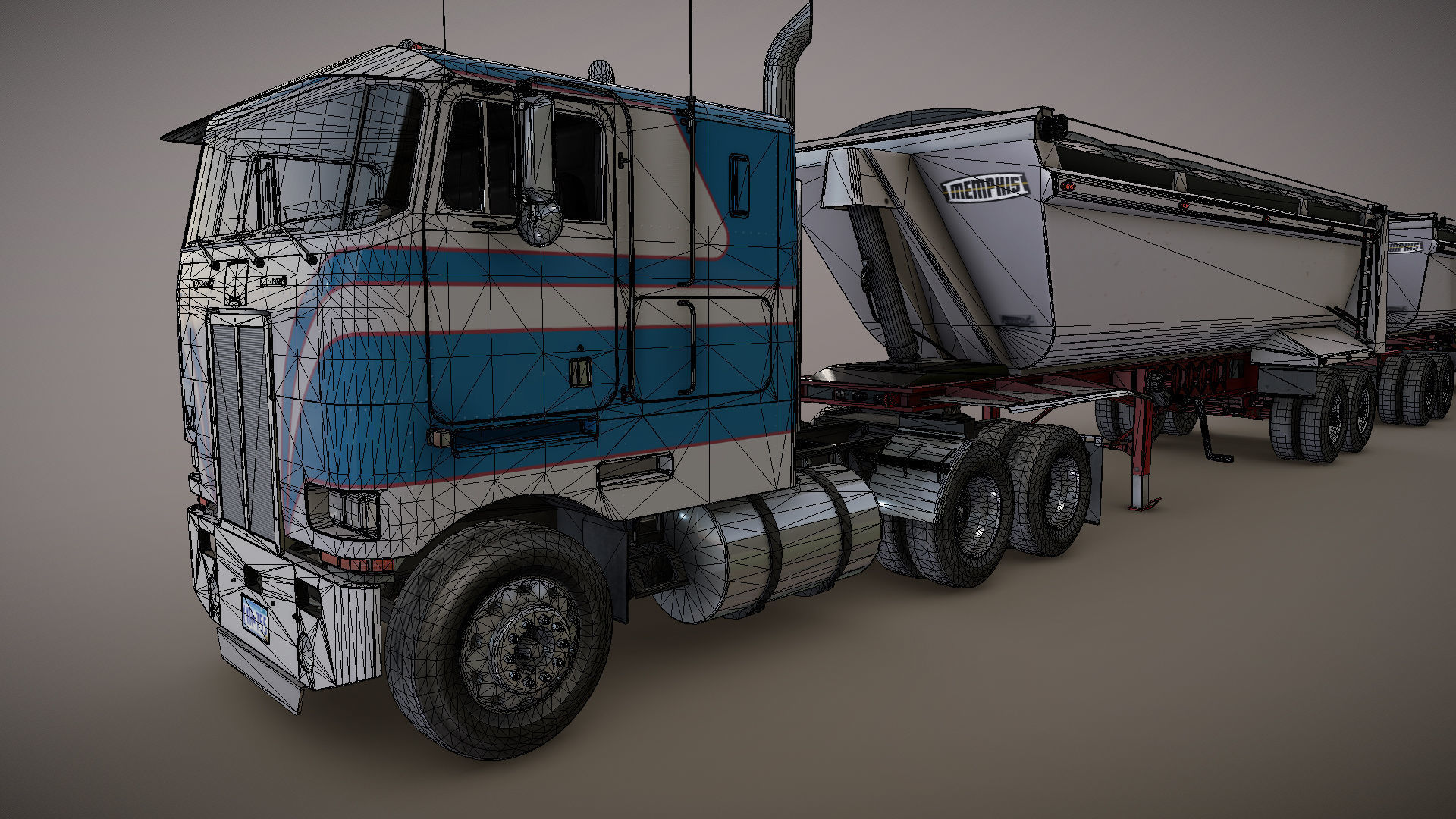 3D model Peterbilt 362 dump trailer VR / AR / low-poly | CGTrader