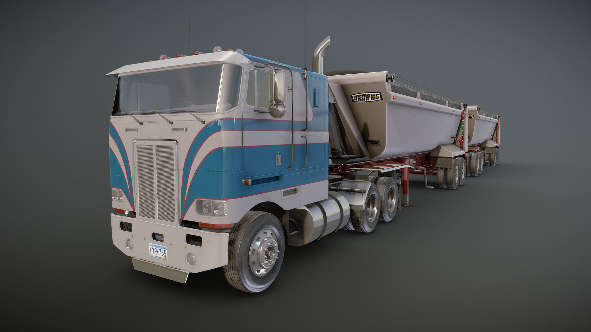 3D model Peterbilt 362 dump trailer VR / AR / low-poly | CGTrader