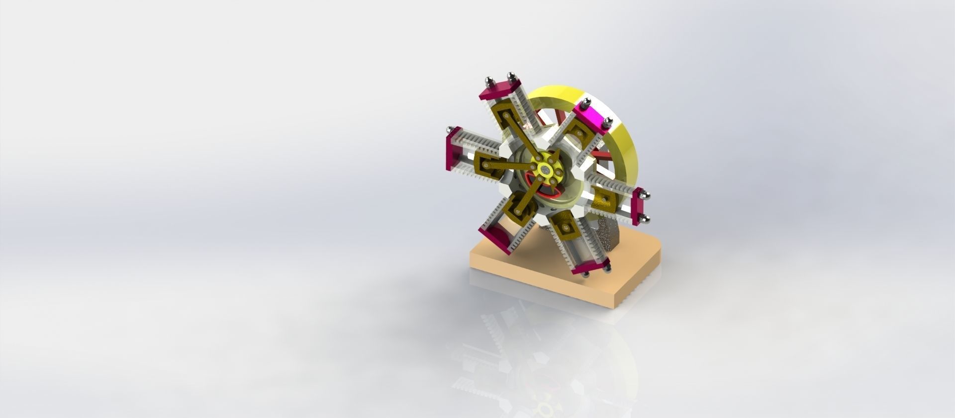 Six Cylinder Radial Engine 3D model 3D printable | CGTrader