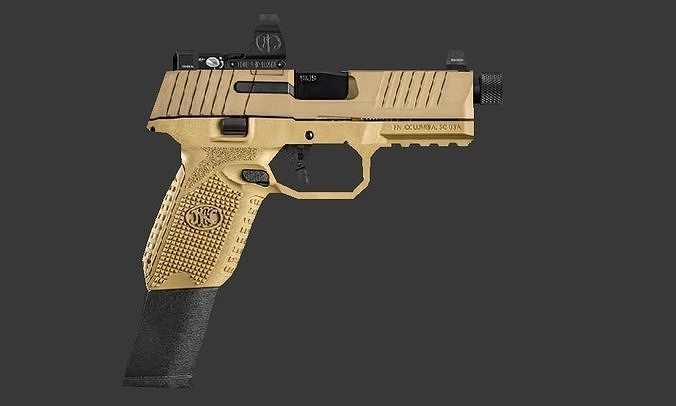 3D model Low Poly FN 509 Midsize Tactical Pistol VR / AR / low-poly | CGTrader