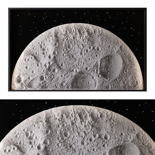 Decorative wall SURFACE OF THE MOON 2 3D model | CGTrader