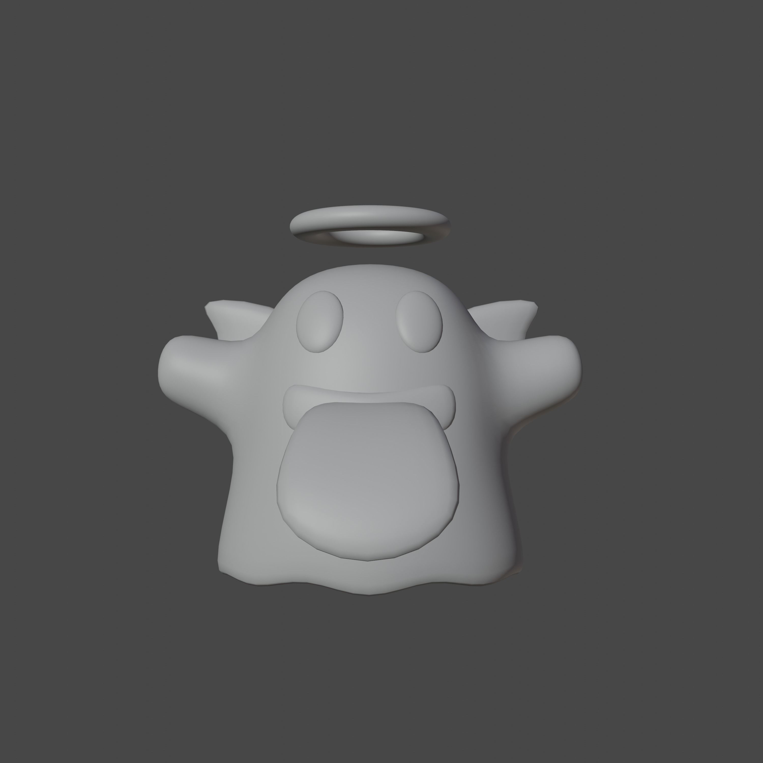 Cute Ghost cartoon 3d model Low-poly 3D model | CGTrader